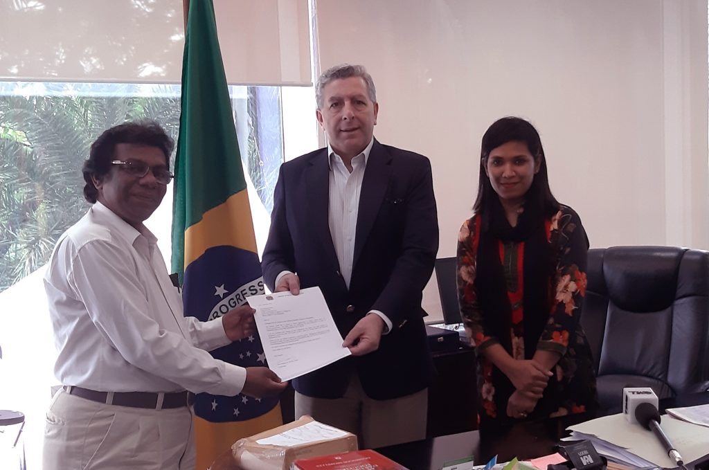 Brazil Embassy to Dhaka has handed over a credentials letter to Today's ...