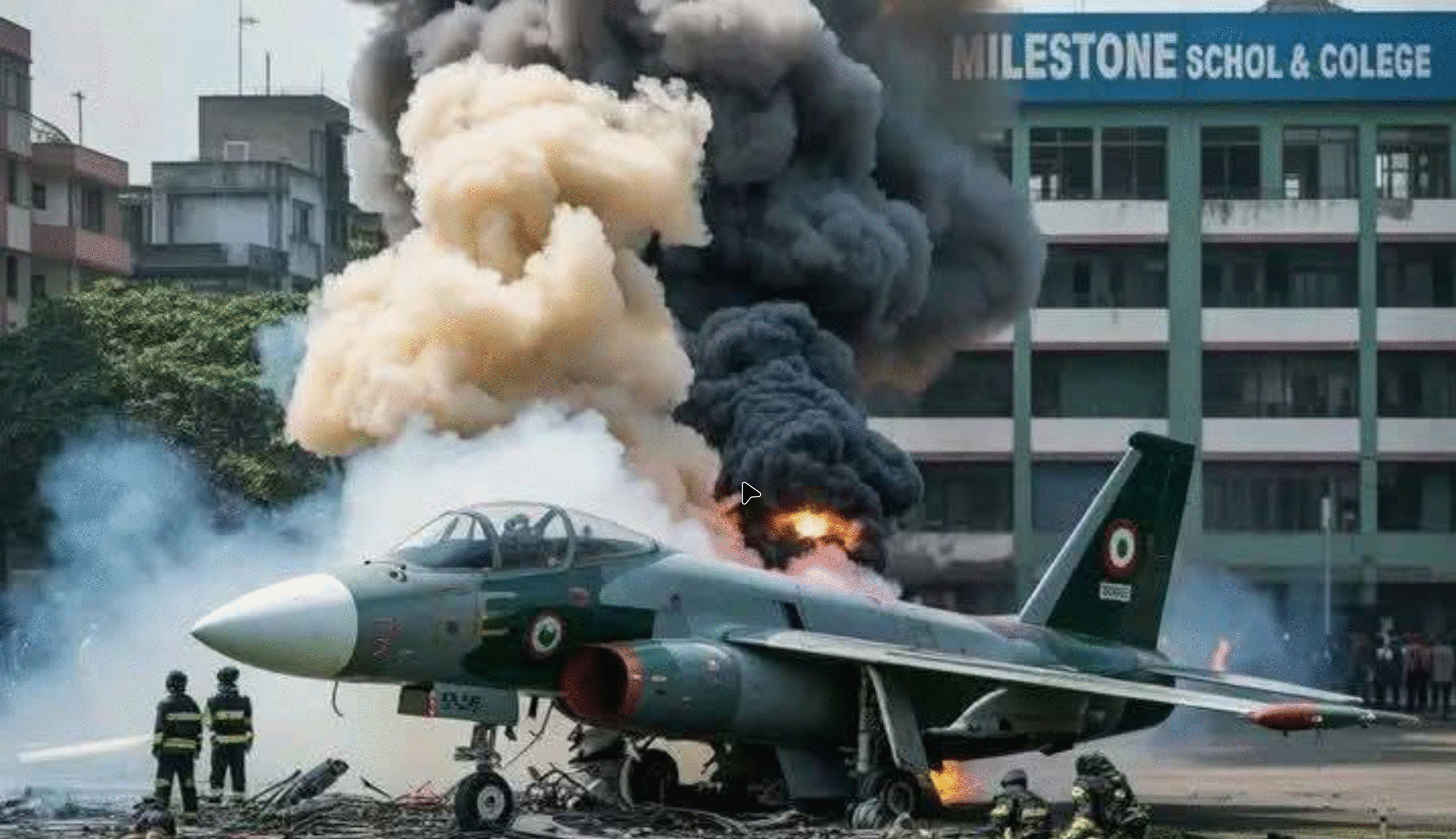 A Bangladesh Air Force (BAF) F-7 BGI training aircraft crashed in Dhaka ...